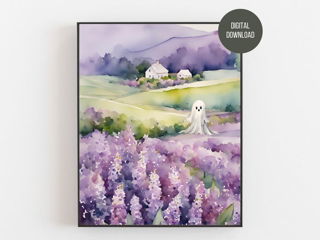 Ghost Lilac Field Digital Download, Spooky Wall Art, Halloween Decor ...
