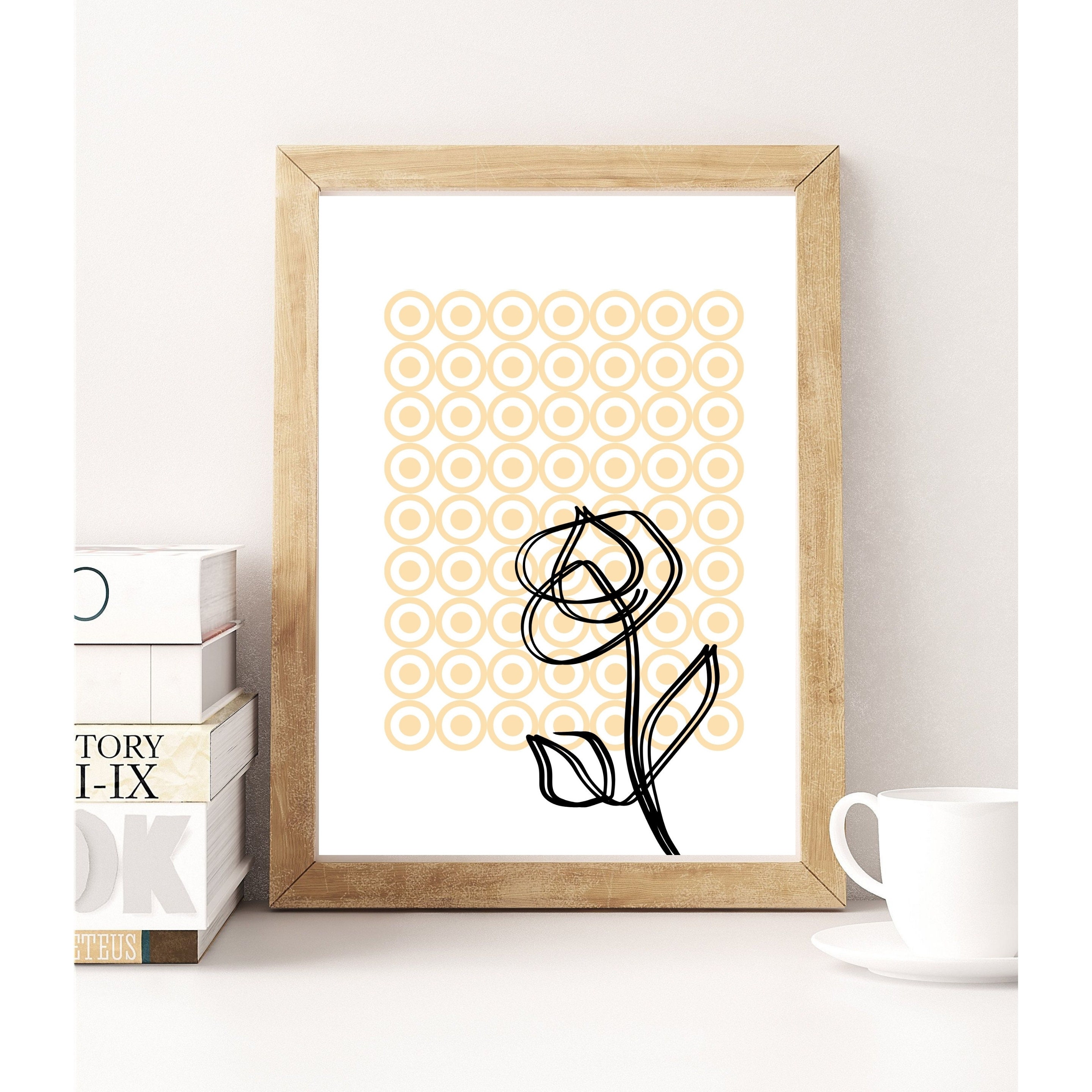 Flower Line Art Print Modern Wall Decor Living Room Wall - Etsy