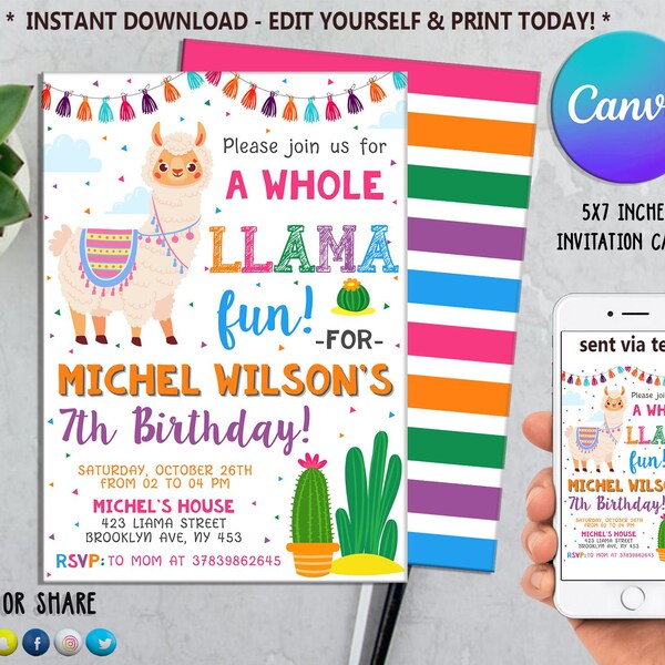 Cactus Invitation - Etsy