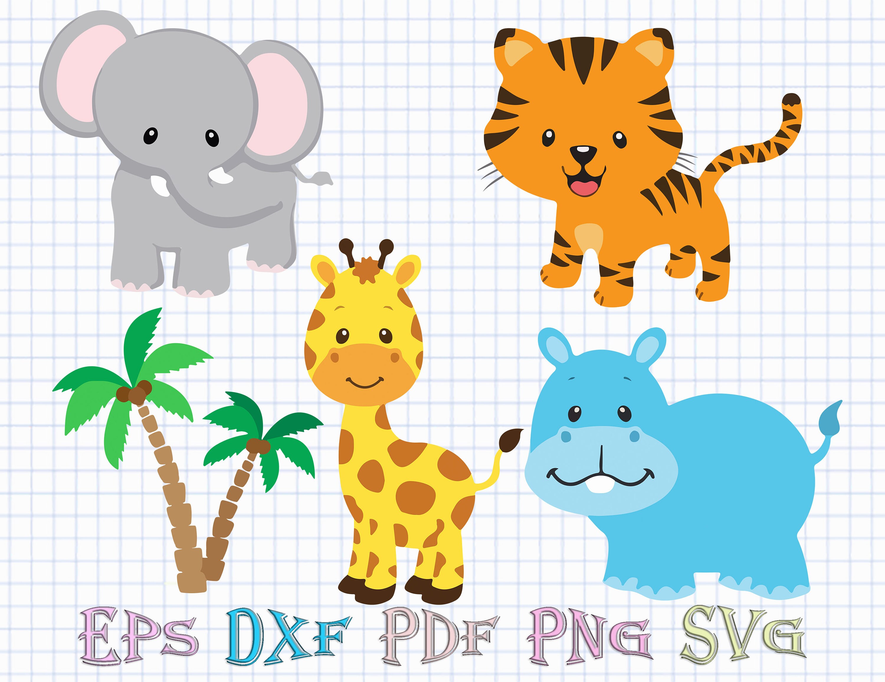 Safari Animals Svg Jungle Friends Svg Zoo Animals Jungle | Etsy