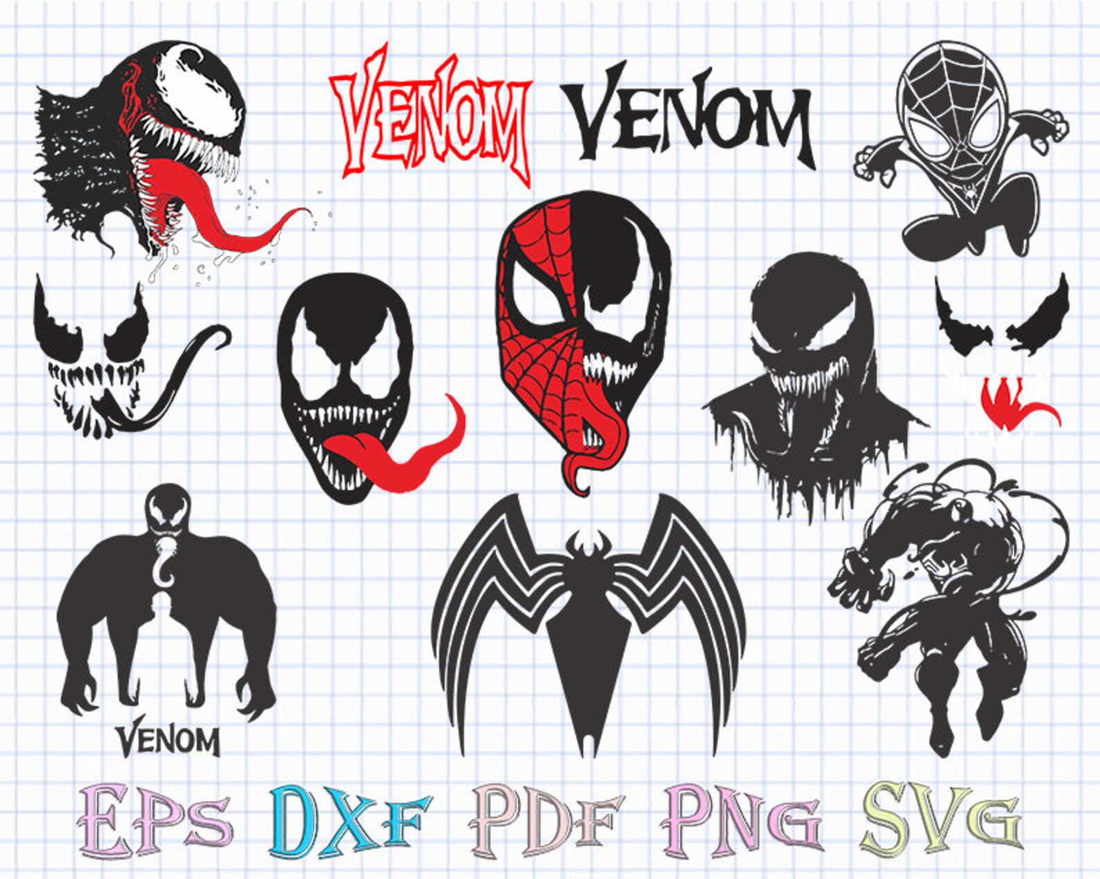 Venom SVG Venom Clip Art Venom Cut File Venom Vector Venom | Etsy