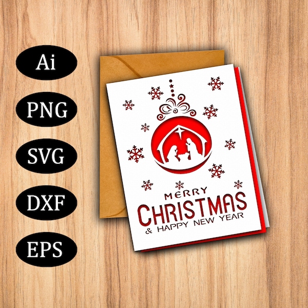 Christmas Card Svg - Etsy