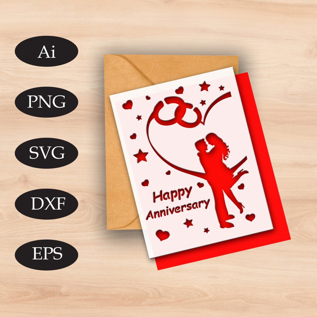 Happy Anniversary Card Svg Anniversary Card Svg Anniversary Card Laser ...