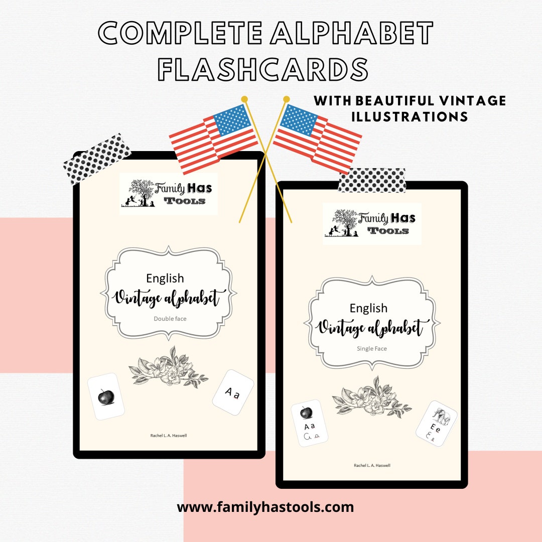 Complete Alphabet Flashcards in Both Single and Double Sided Format - Etsy