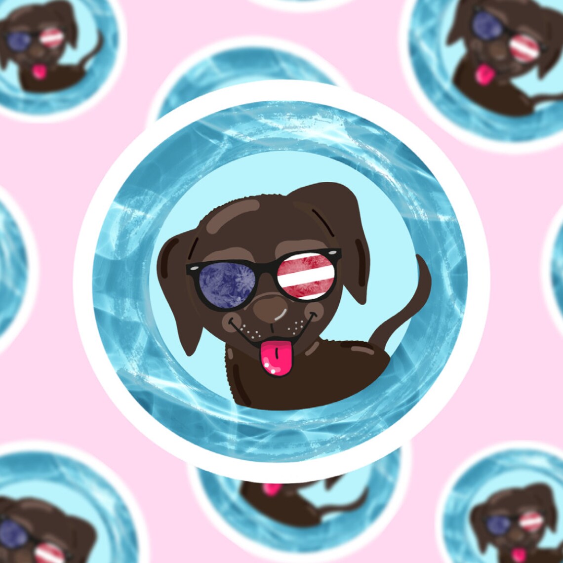 Chocolate Lab Puppy Dog Sticker Decal Cute USA Dog Cute - Etsy