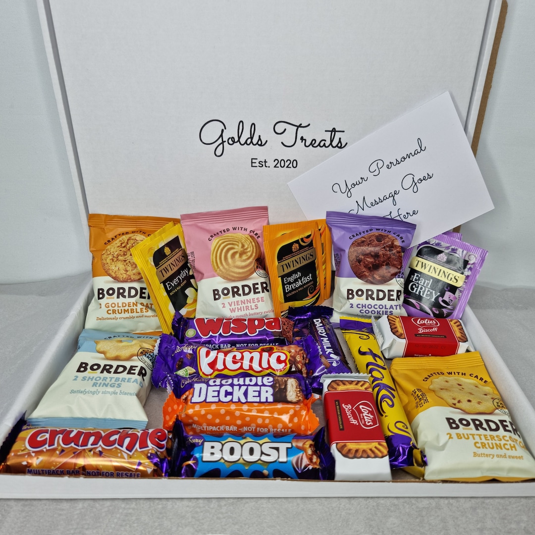 Twinings Tea Cadbury Chocolates and Border Lotus Biscuits Personalised ...