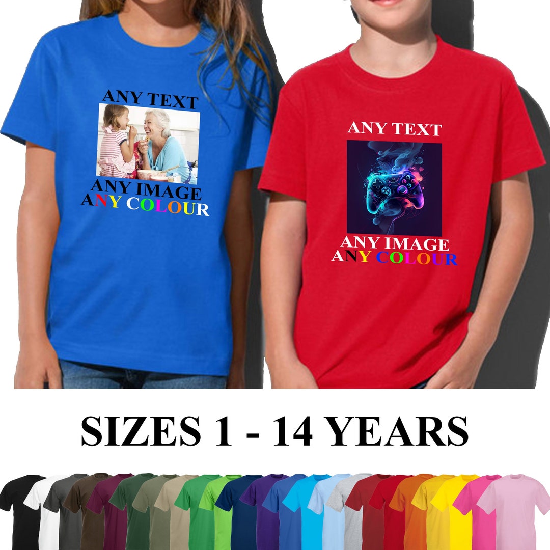 Photo & Text Personalised Boys Girls Custom Printed T-shirt Custom ...
