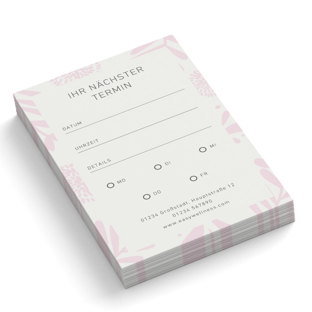 Appointment Cards With Individual Personalization and Printing ...