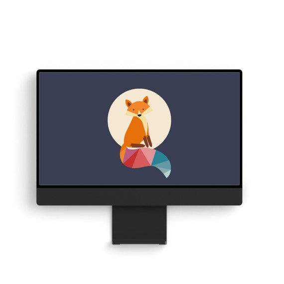 Desktop Wallpaper Design geo Fox ONLINE - Etsy