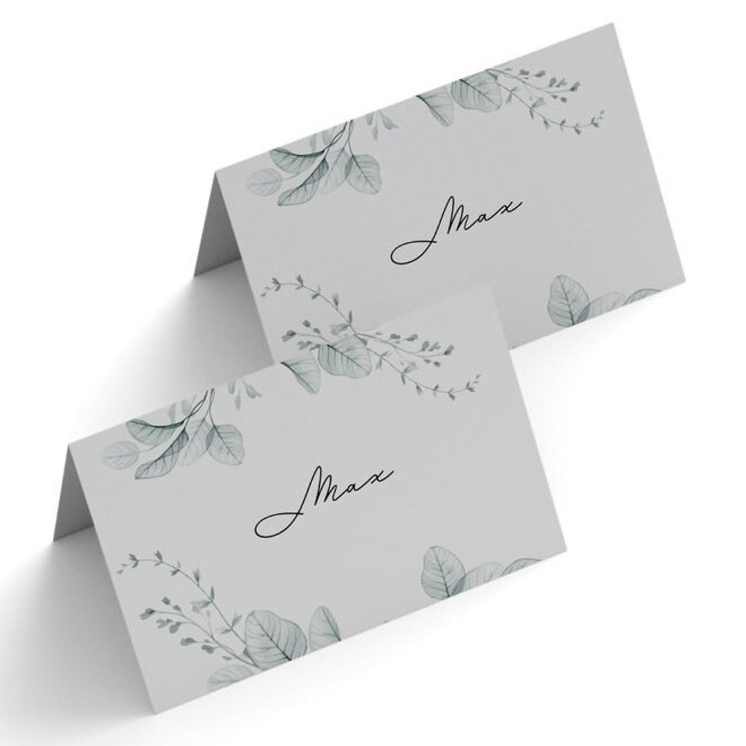 Individually Printable Place Cards With Floral Pattern, Personalized ...