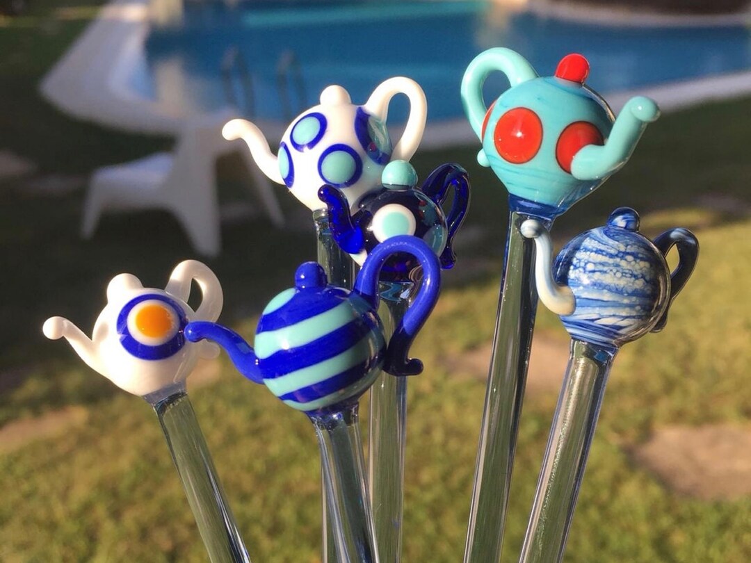 Glass Swizzle Stick, Glass Coffee Spoon, Glass Stirring Rod, Cocktail ...