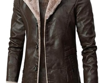 Leather Lapel Jacket - Etsy