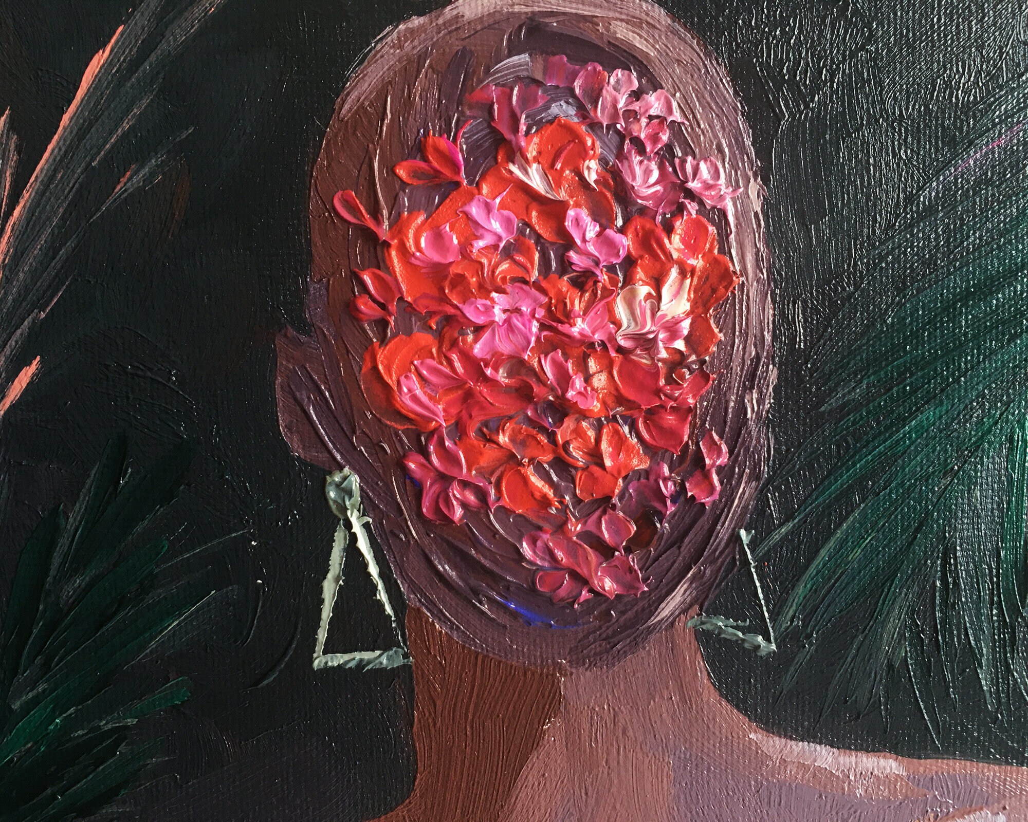 Faceless Portrait Painting Original Art Without Face African | Etsy