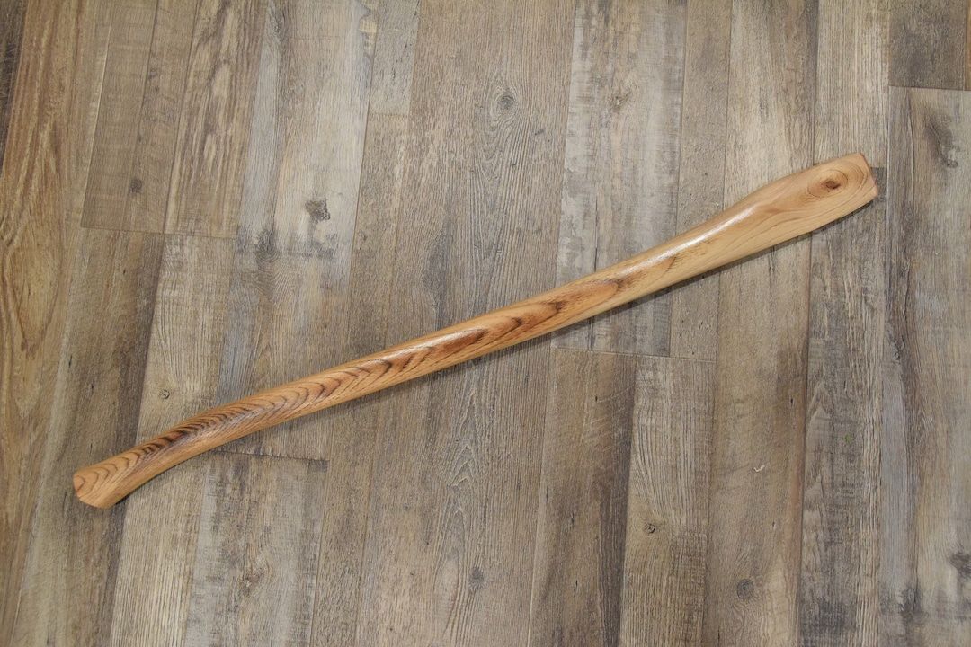 Hickory 36" Single Bit Bent HD Axe Handle ~ Fire Finished & Lacquered ...