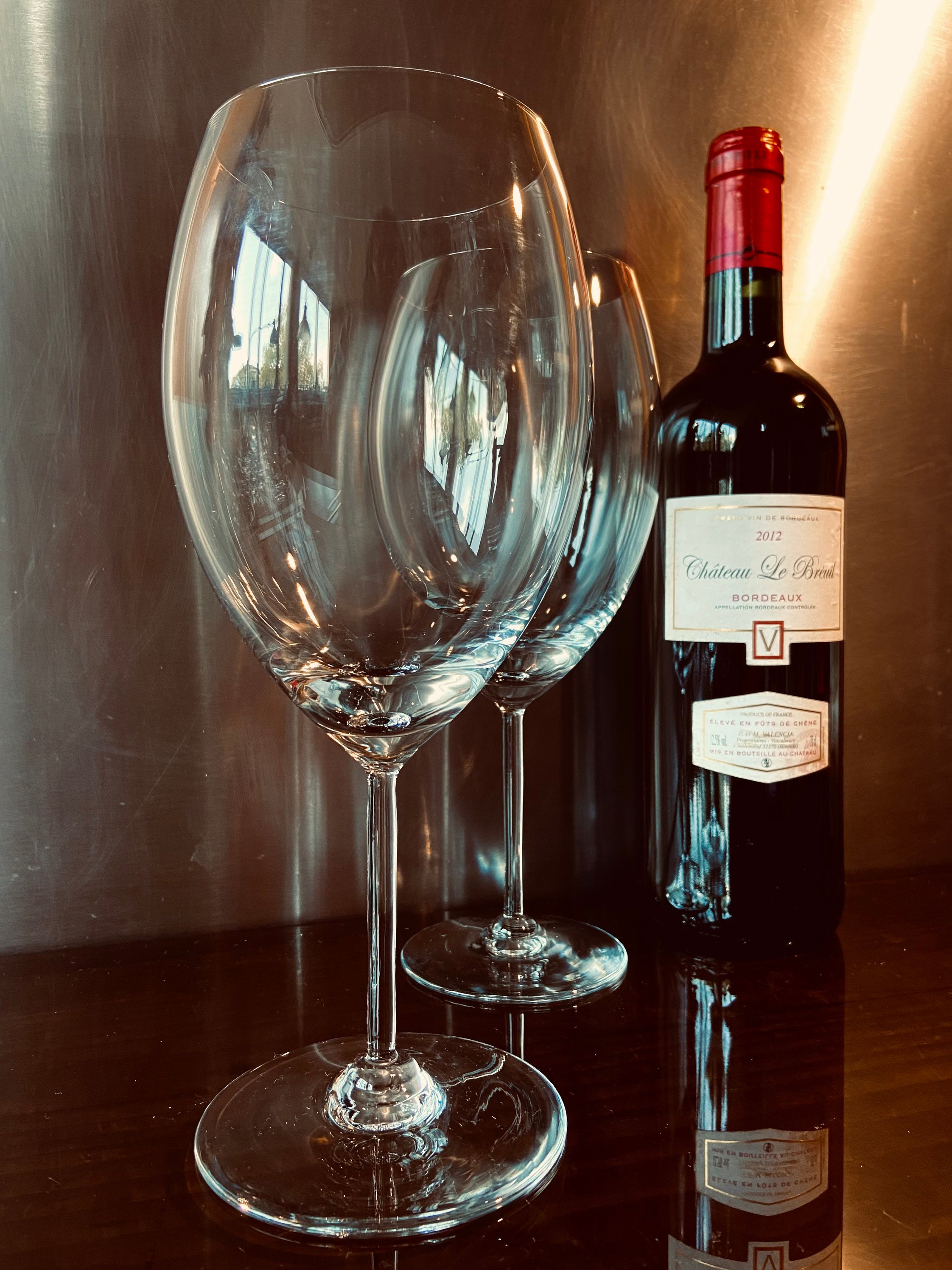 2 Very Large Crystal Wine Glasses TOP DESIGN Model Pauillac / New in ...