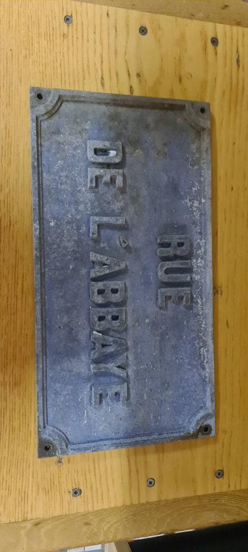 An Old Cast Iron Street Sign. France Vintage Beginning of the Century ...