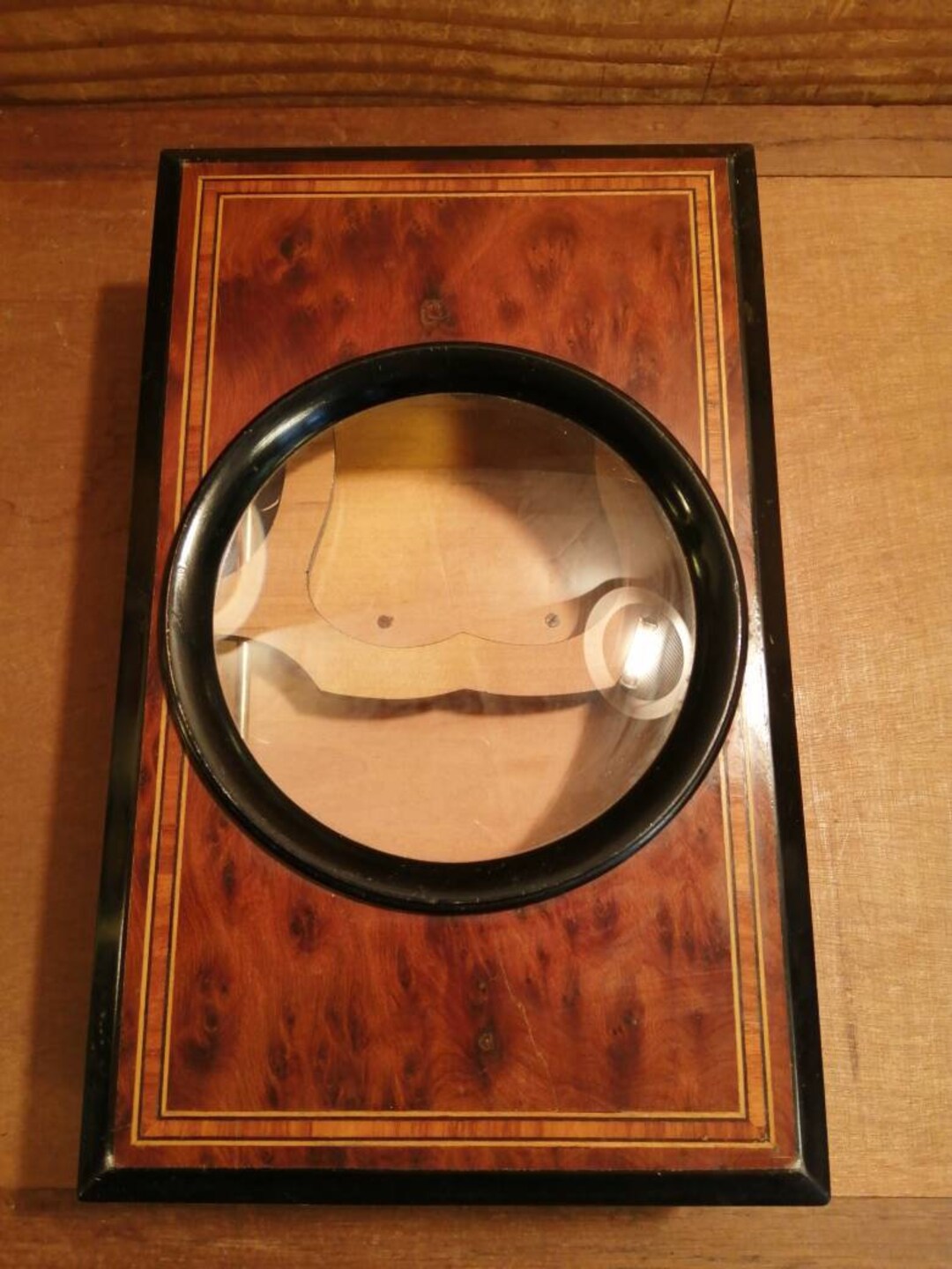 20th Century Wooden Magnifying Glass For Viewing Postcards Or Etsy
