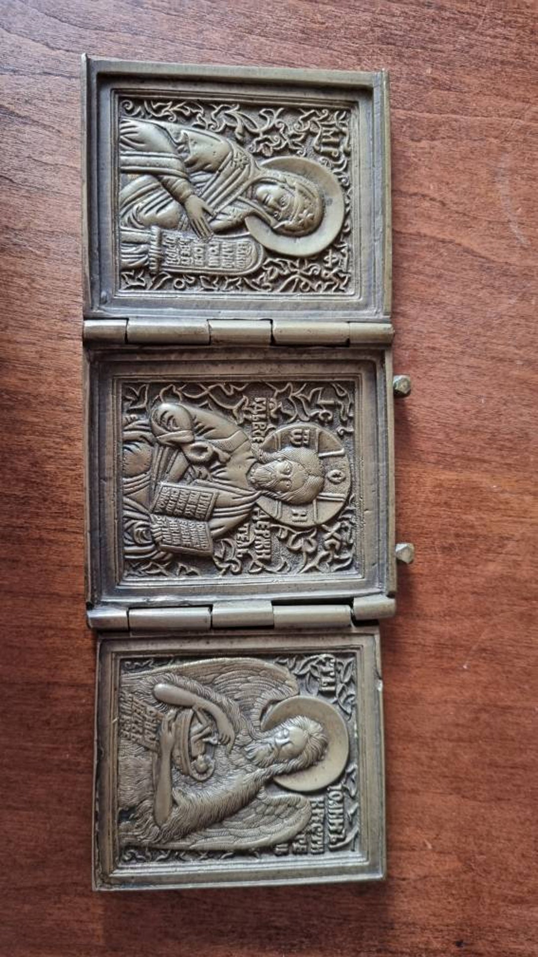 Old Russian Bronze Triptych Icon - Etsy