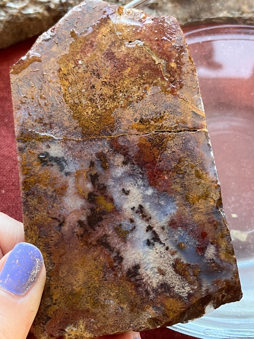 Sagenite Agate Lapidary Slab Natural Stone Not Polished for - Etsy