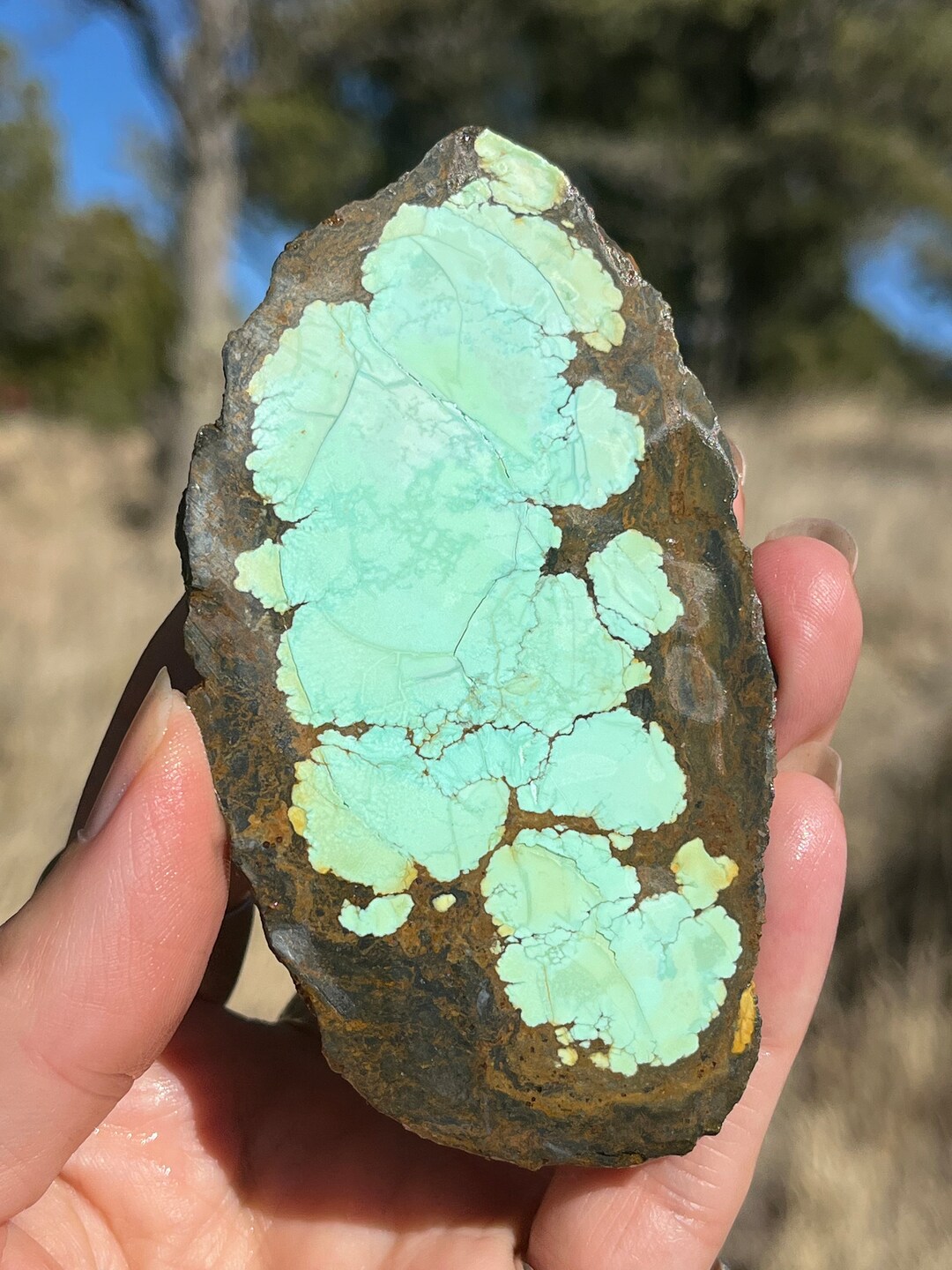 Blue Moon Turquoise Nevada Lapidary Slab Stone Stabilized - Etsy