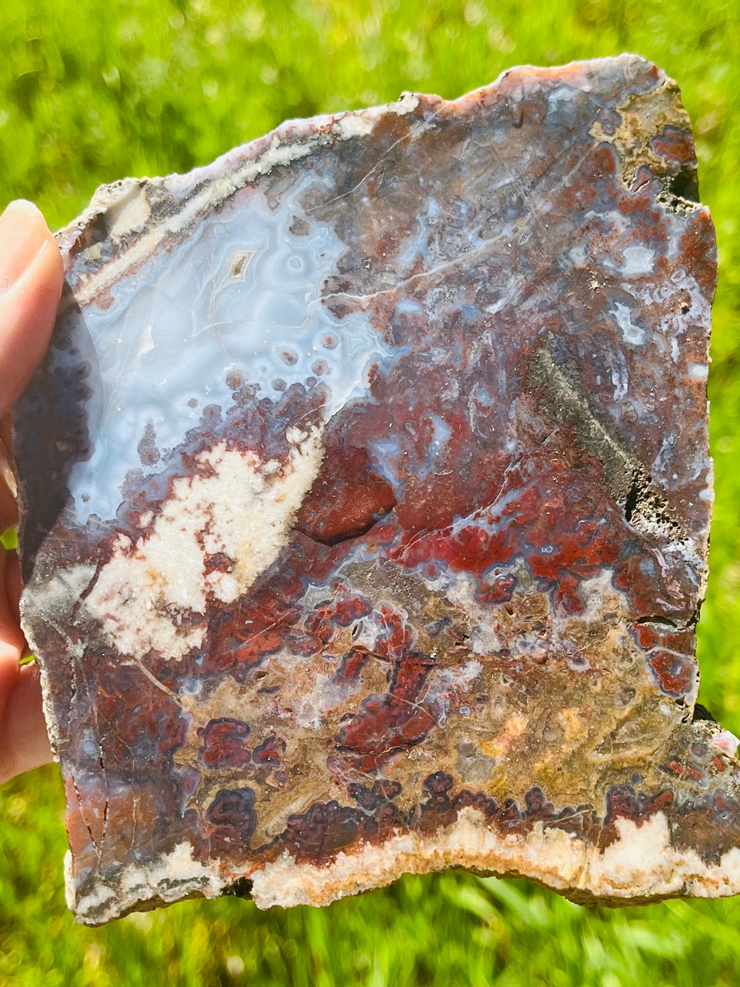 Red Lightening Agate Lapidary Slab Natural Stone Not Polished for ...