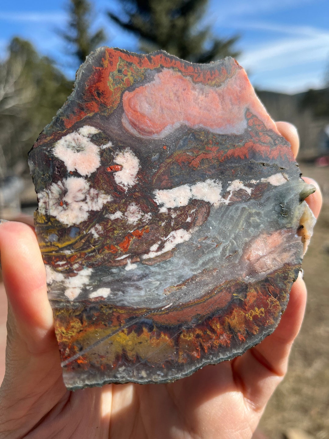 AAA Moroccan Scenic Agate Lapidary Slab Natural Stone Not Polished ...