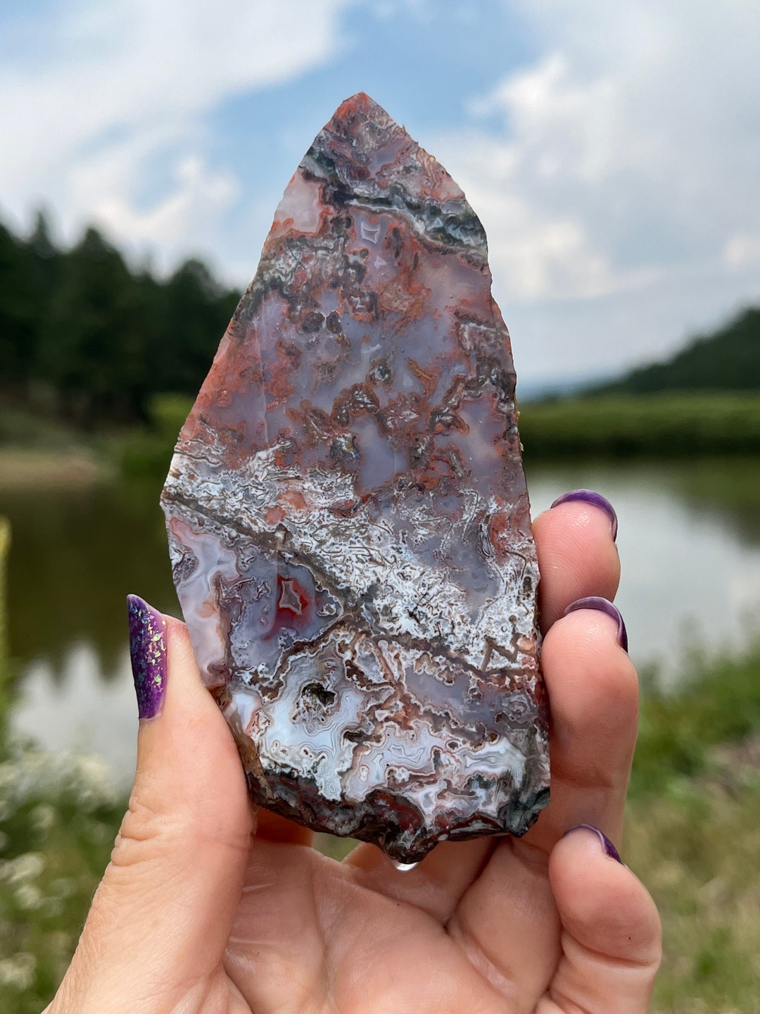 Moroccan Moss Agate Lapidary Slab Natural Stone Not Polished for ...