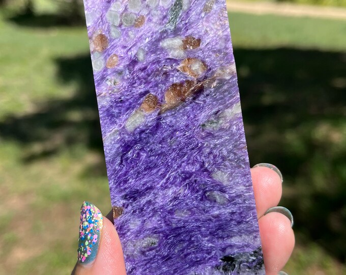 Charoite Lapidary Slab Natural Stone Not Polished for Cabbing - Etsy