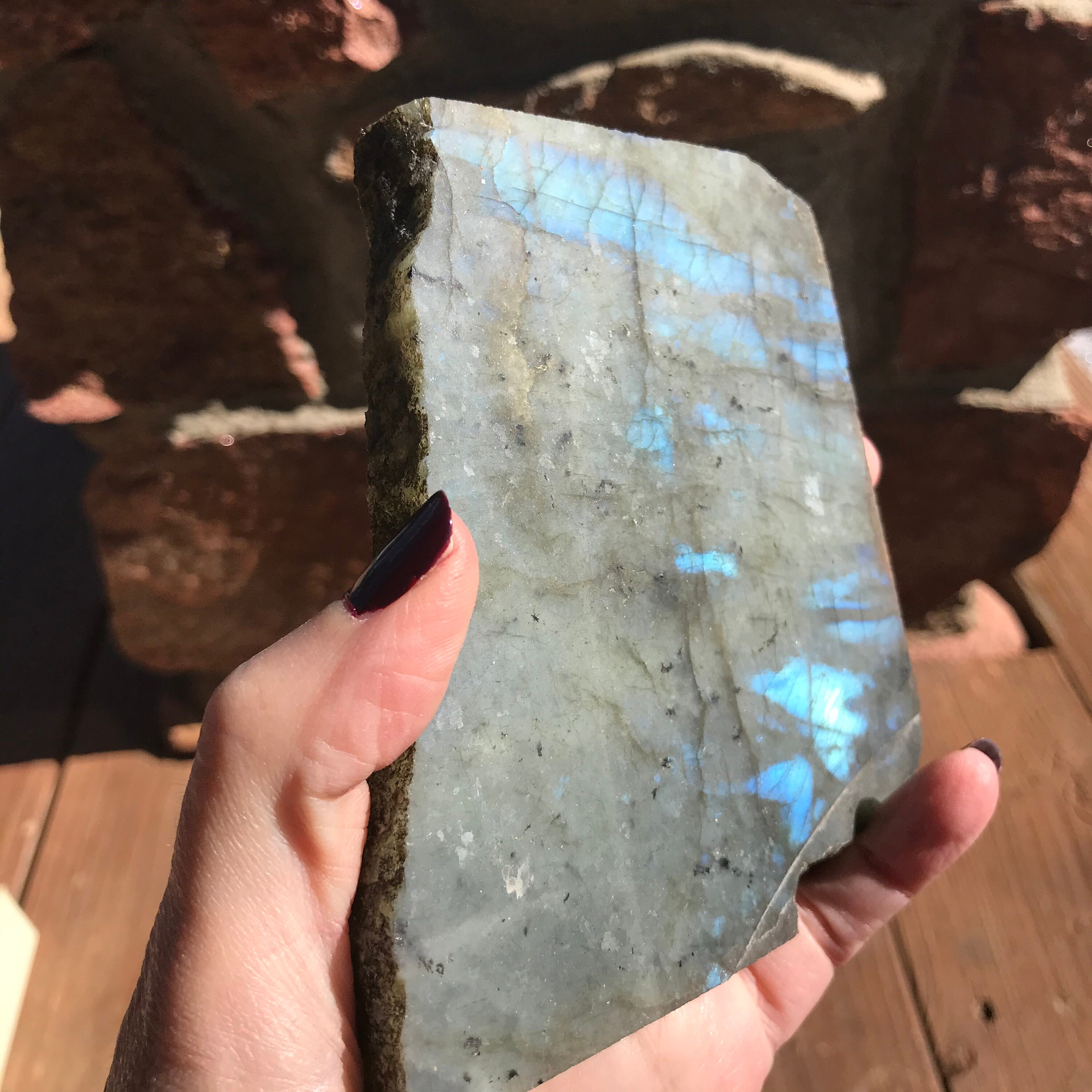 Labradorite Lapidary Slab Natural Stone Not Polished for - Etsy UK