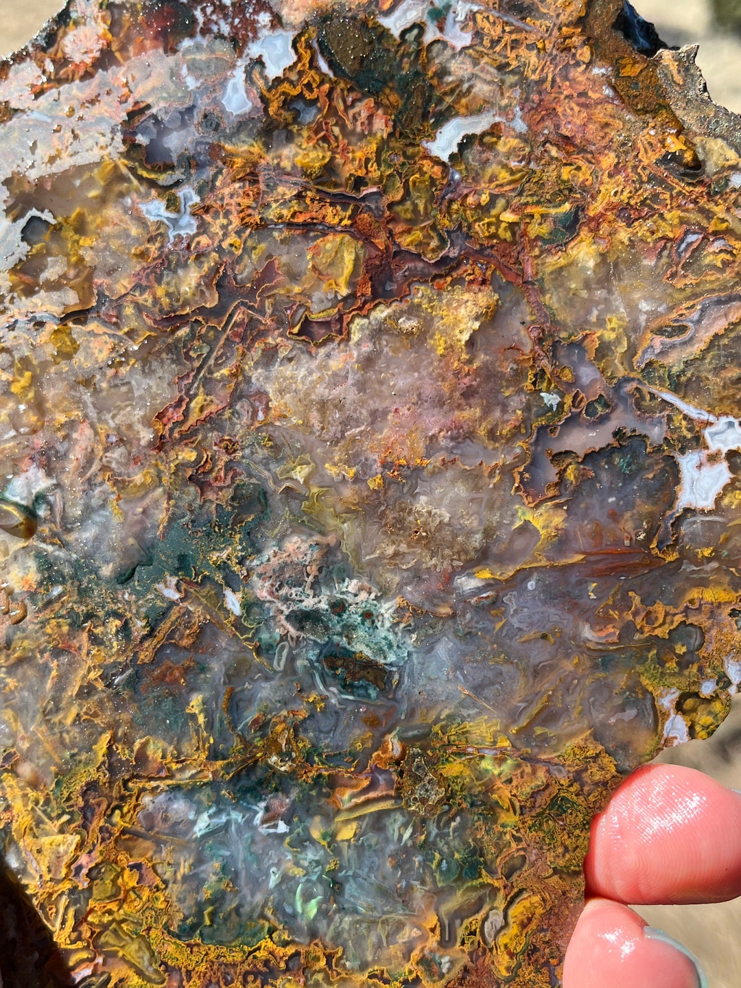 Moroccan Moss Agate Lapidary Slab Natural Stone Not Polished for ...