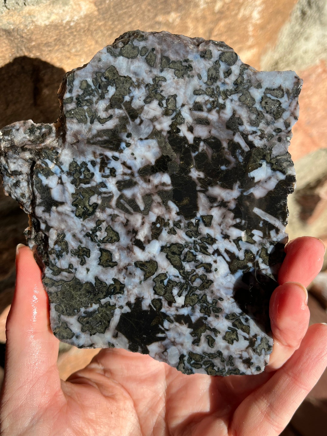 Indigo Gabbro Lapidary Slab Natural Stone Not Polished for Cabbing - Etsy