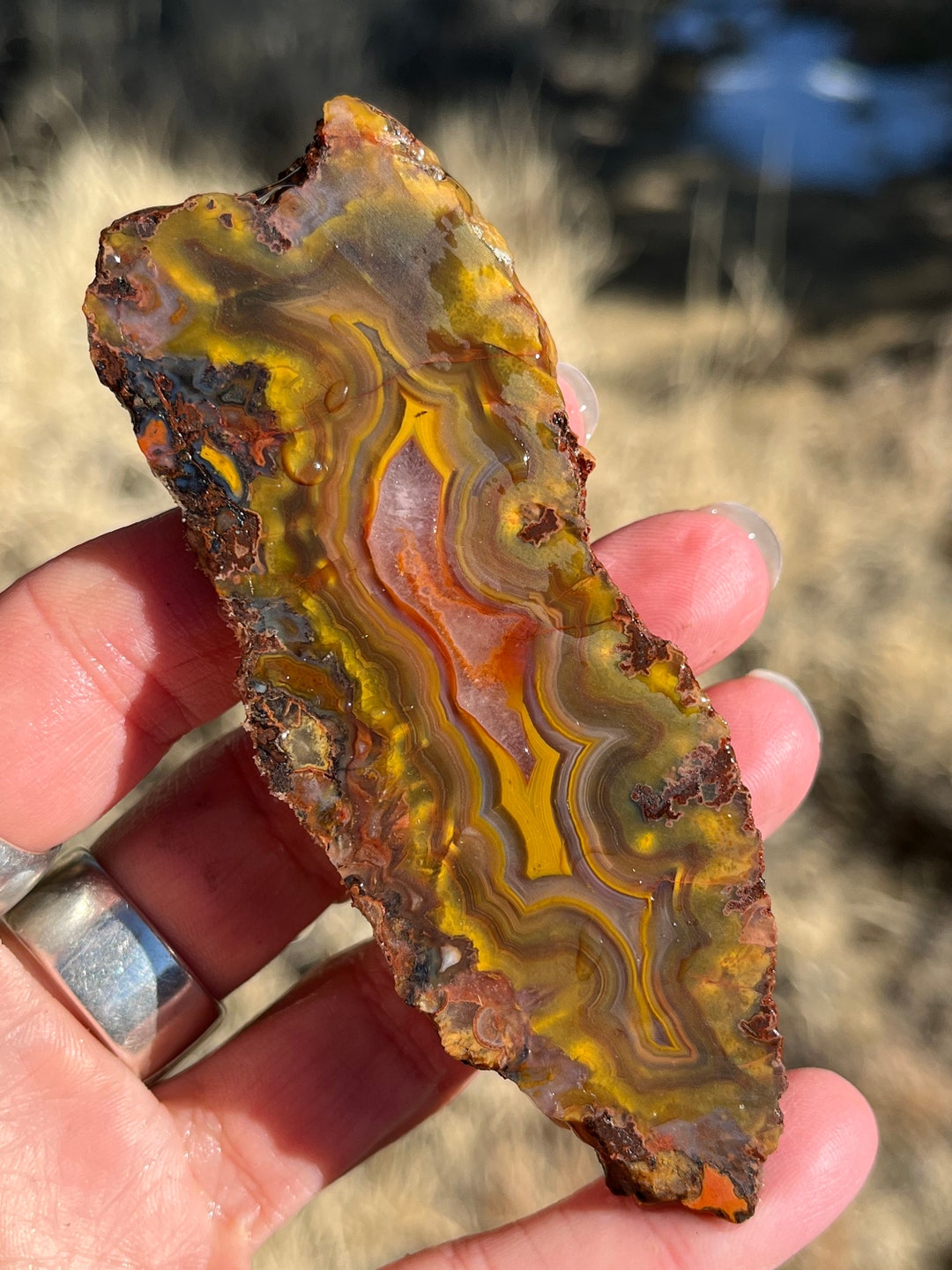 River Crossing Agate Lapidary Slab Stone Not Polished for Cabbing - Etsy