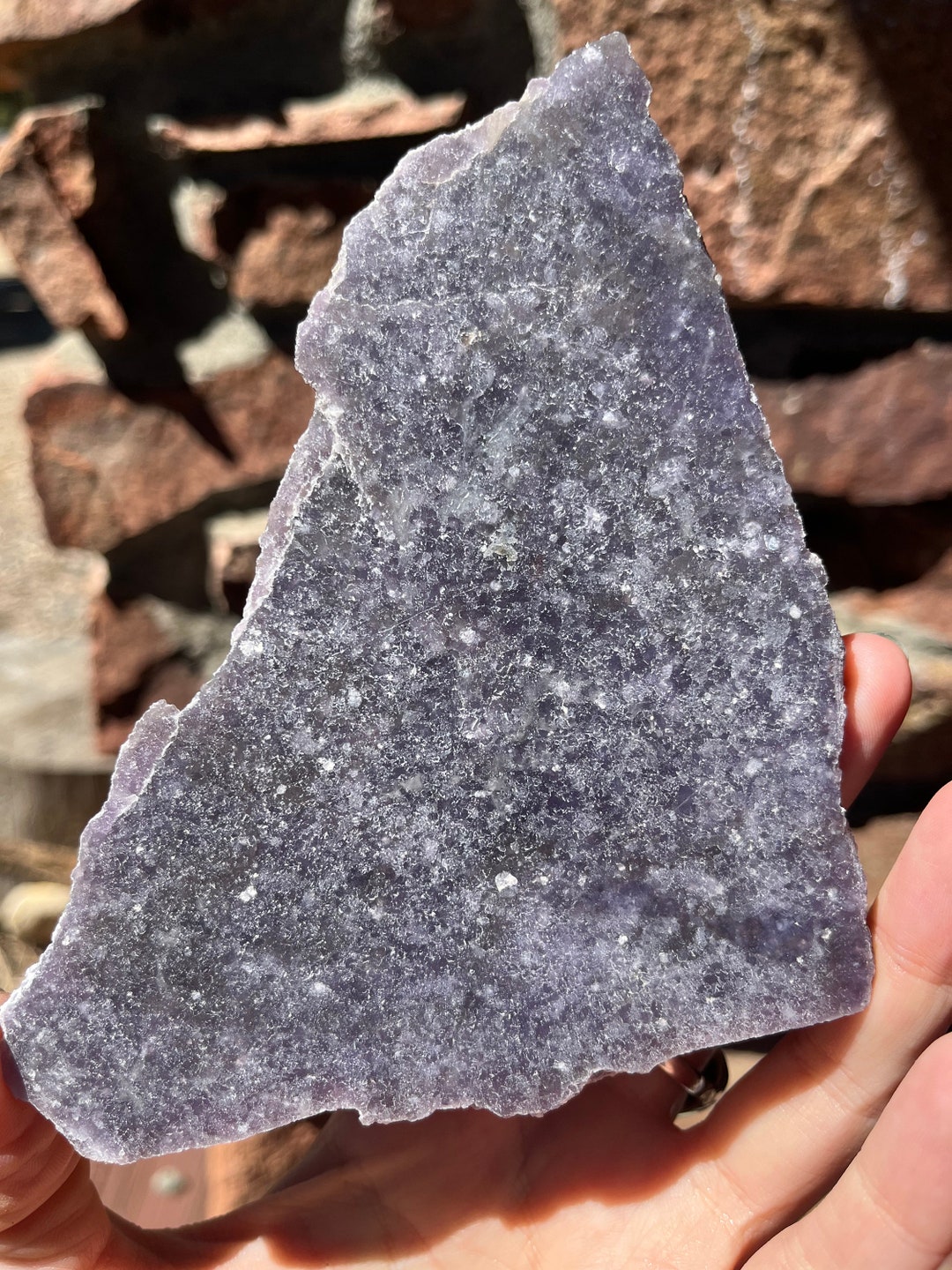 Purple Lepidolite Mica Lapidary Slab Natural Stone Not Polished for ...