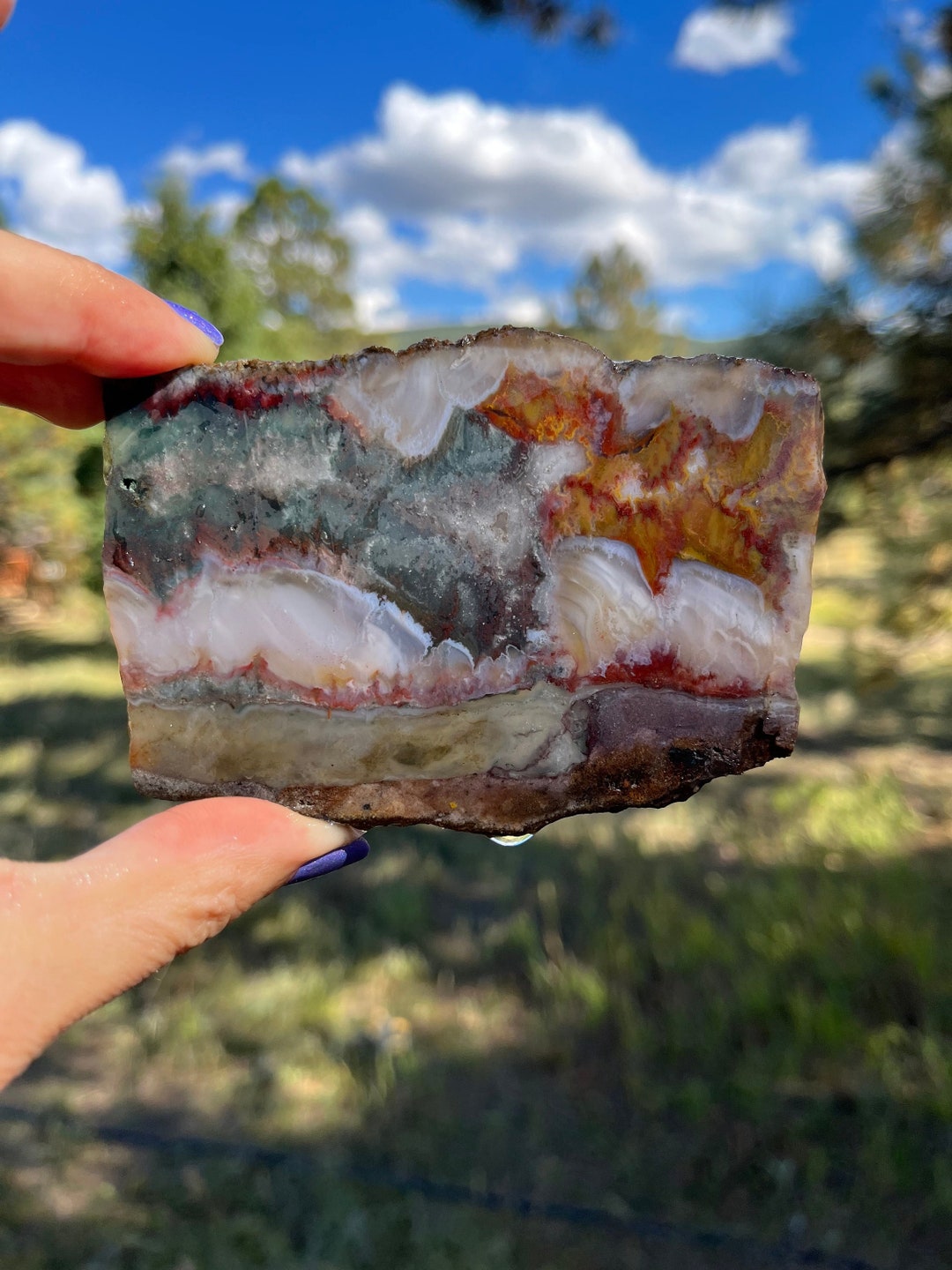 Moroccan Scenic Agate Lapidary Slab Natural Stone Not Polished for ...