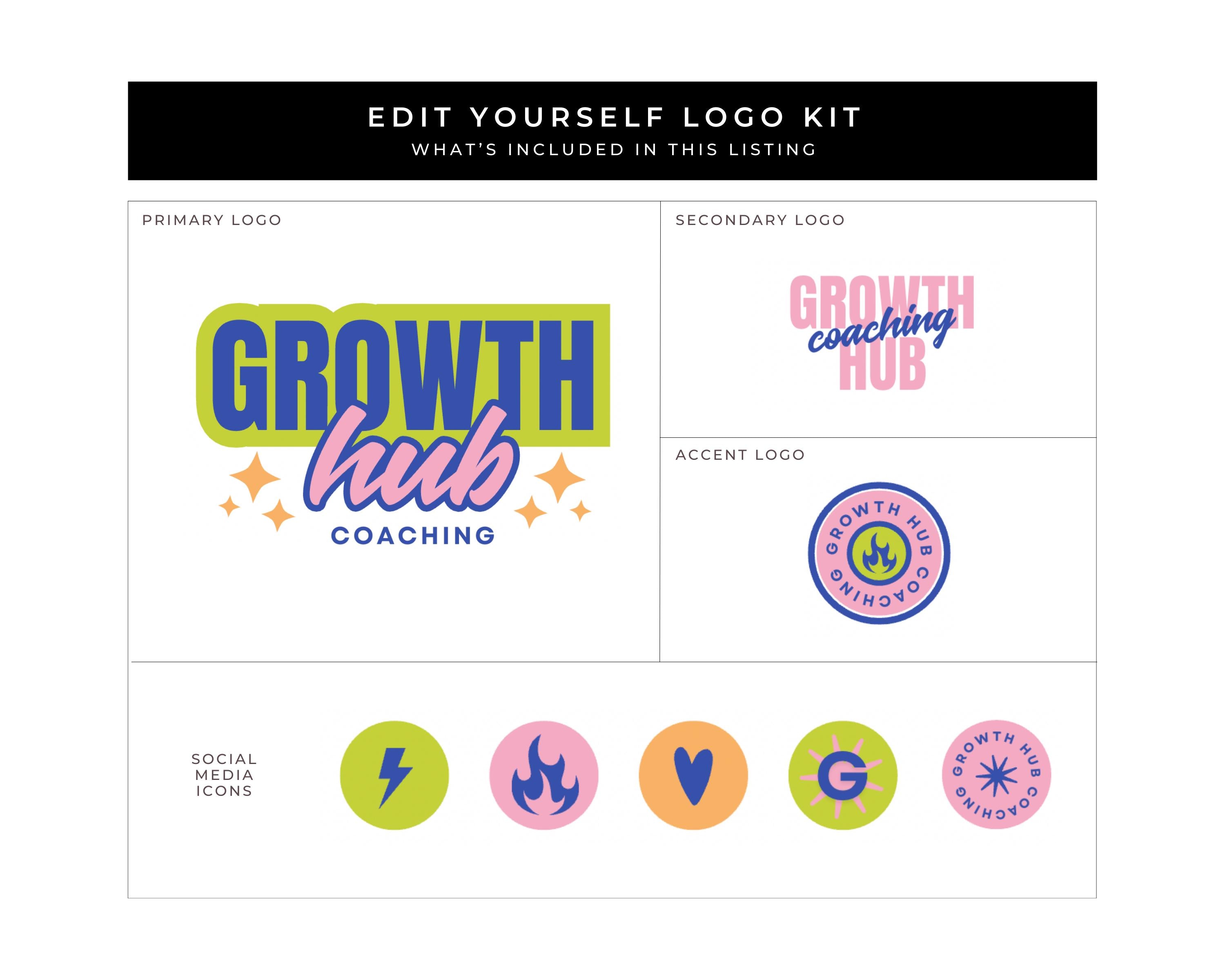 Editable Logo Design Template Canva Logo DIY Branding Kit Premade Logo ...
