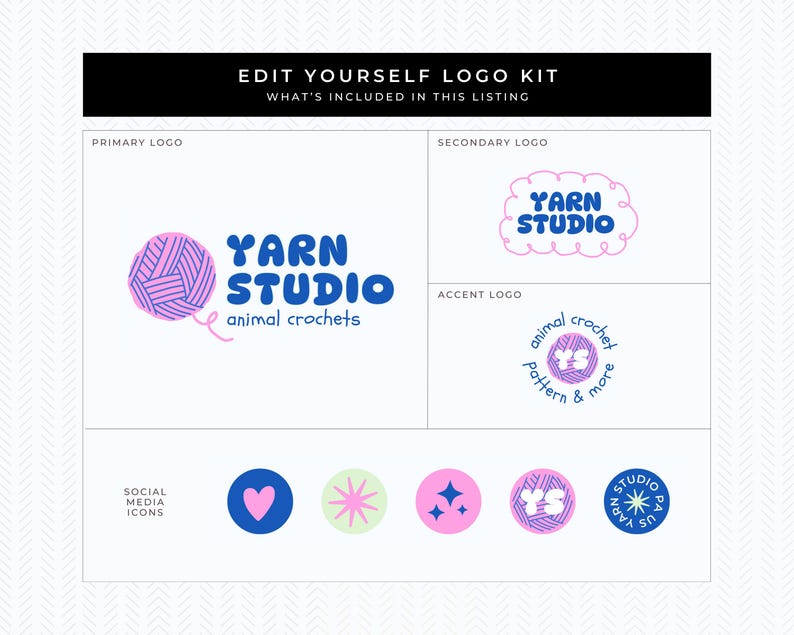 DIY Logo Design Crochet Fun Logo Colorful Text Logo Design Small ...