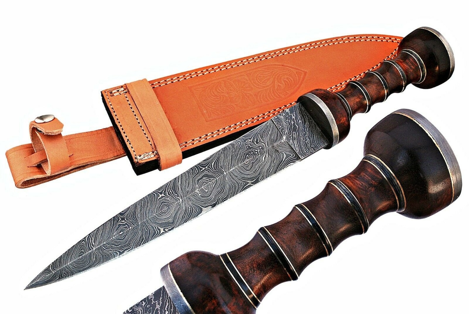 Handmade damascus steel roman gladius dagger knife with | Etsy