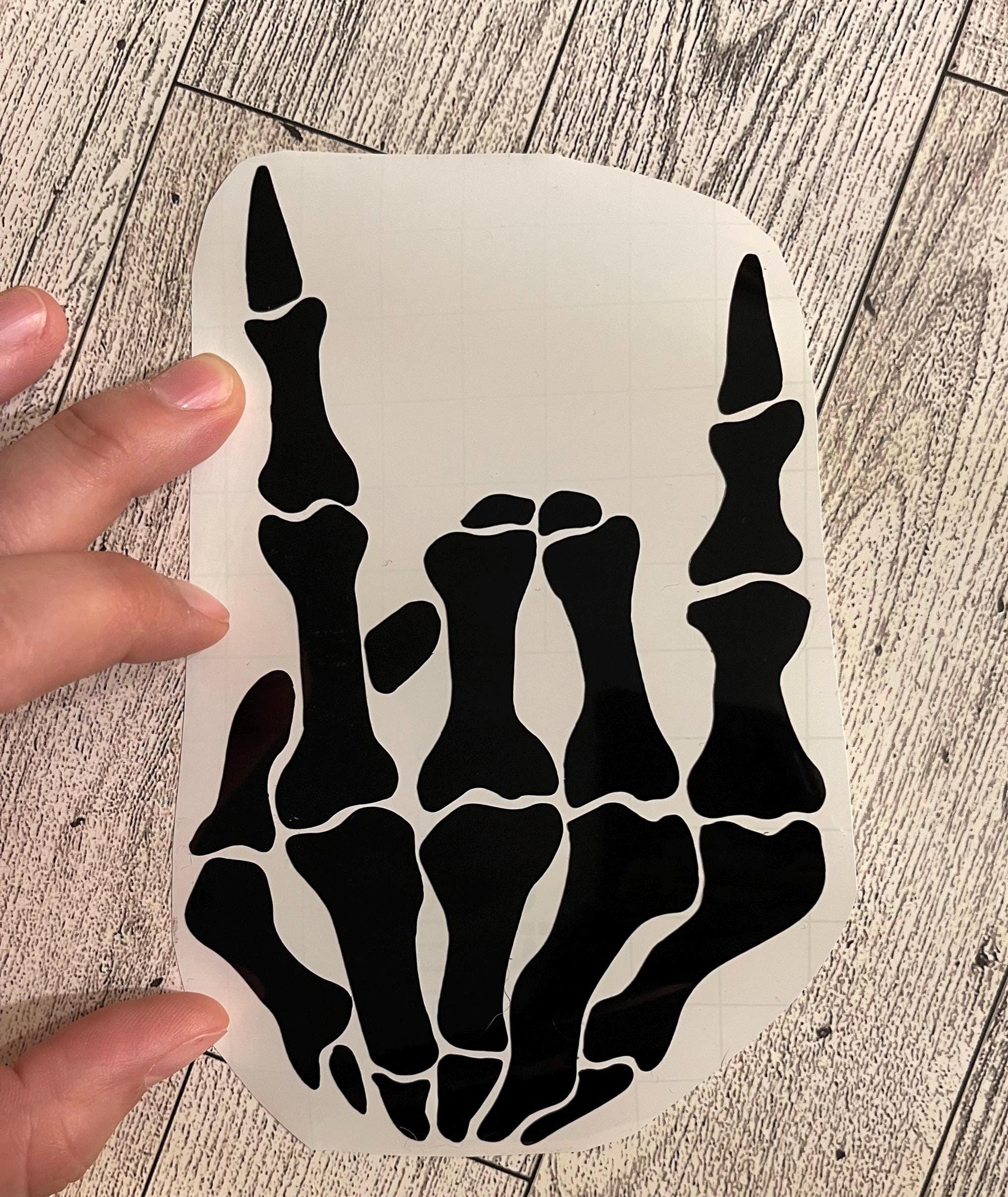 Skeleton rock On Hand Signs Decal - Etsy