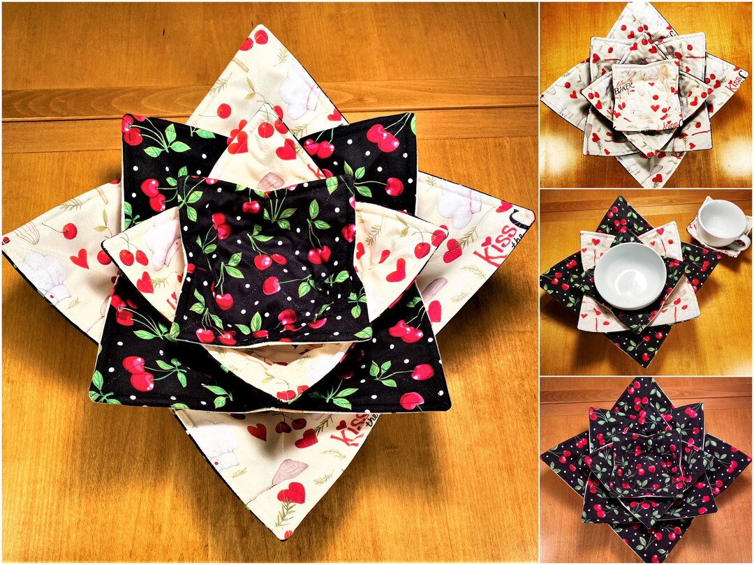 Bless the Baker and Cherries on Black Bowl Cozy Great for - Etsy