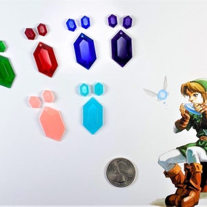 BOTW Zelda Inspired Rupee Jewelry Set With Stud or Dangle Earrings and ...