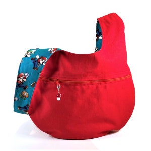 Mario on Teal Japanese Style Knot Bag | Optional Pocket | Fun Fabrics ...