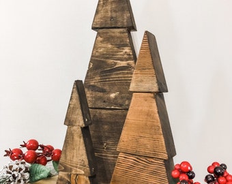 Wooden Christmas Tree Set - Etsy