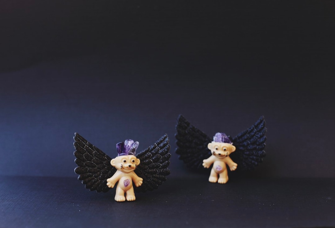 Amethyst Little Bitty Kat Crystal Trolls, Crystal Troll, Amethyst Troll ...