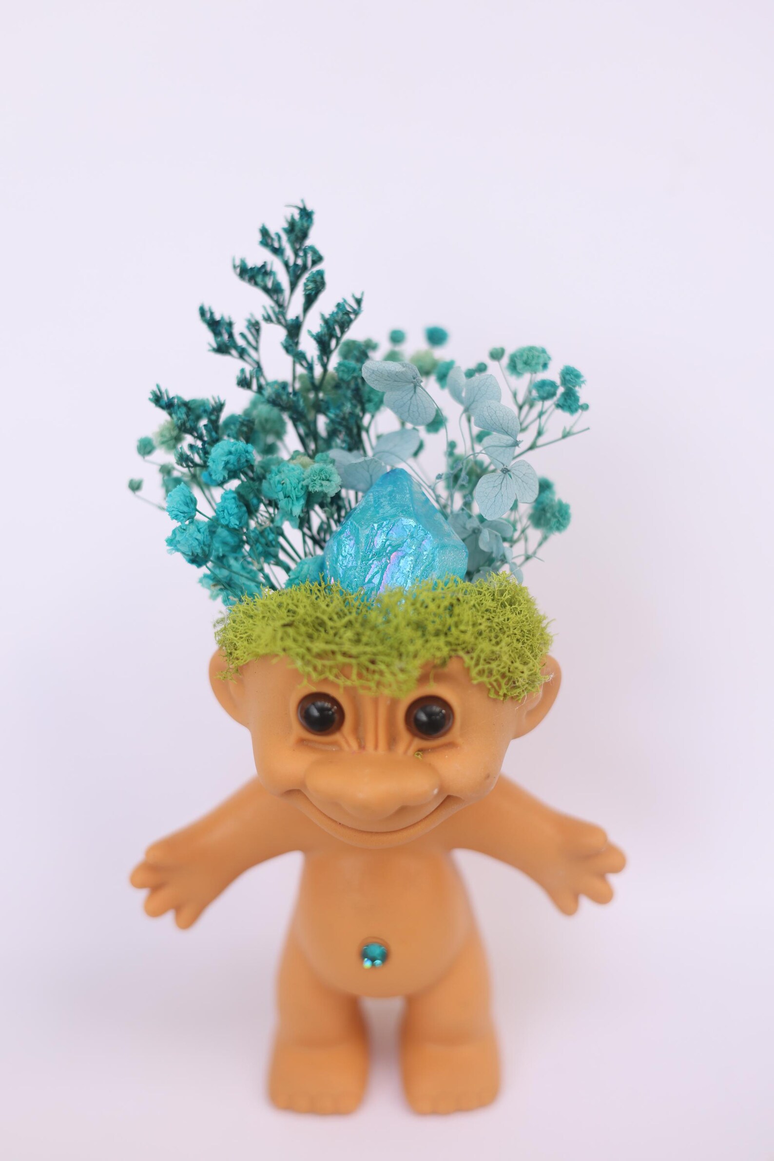 Whimsical Crystal Troll, Crystal Trolls, Teal Blue Rainbow Quartz ...