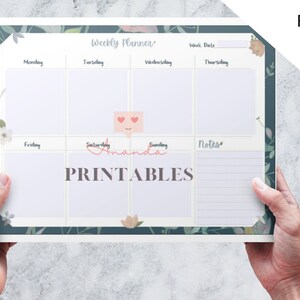 Weekly Planner Printable Floral landscape Weekly Planner - Etsy