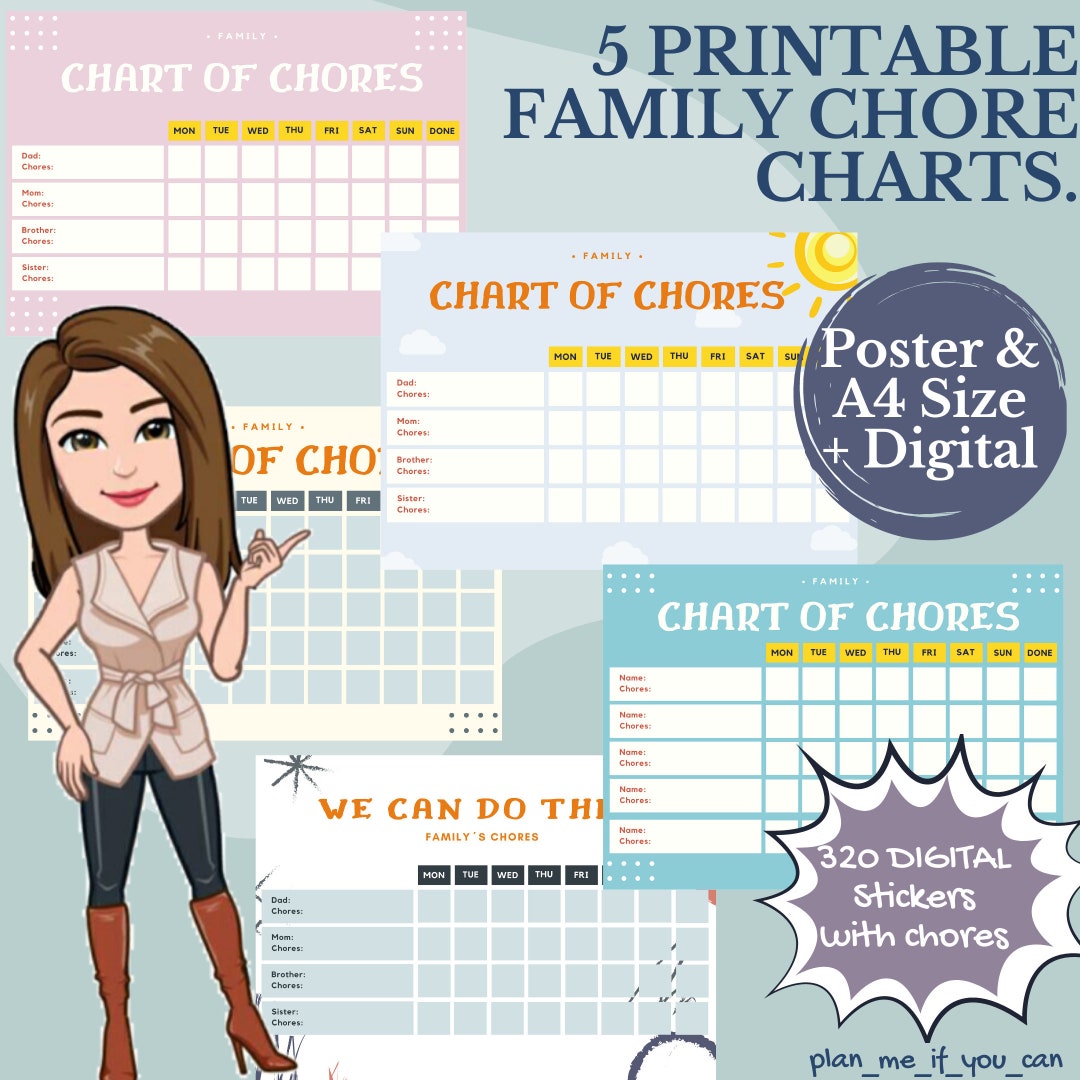 Family Chore Chart 2021 , Printable & Digital Chore Chart! - Etsy