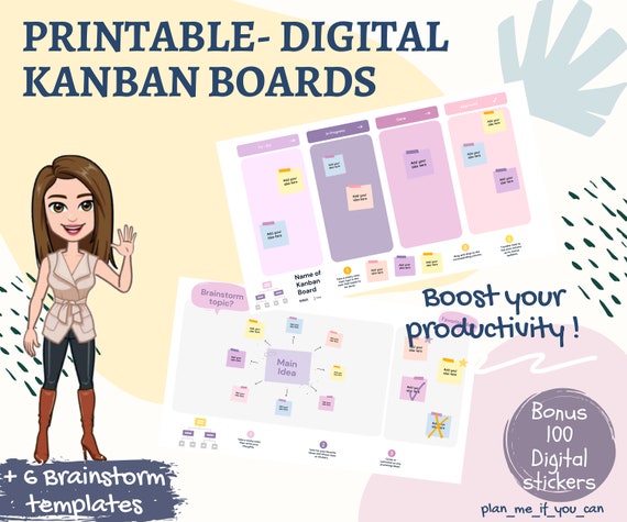 Kanban Board Kanban Planner Printables Digital Kanban - Etsy