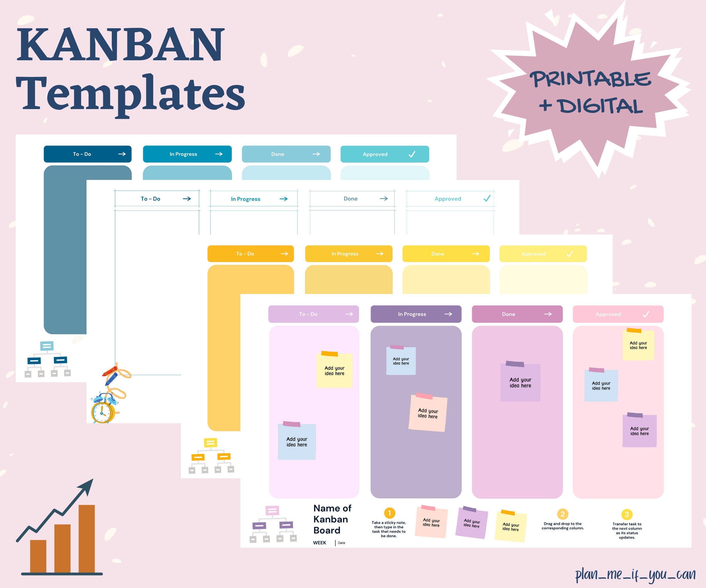 Productivity Bundle, Kanban Board, Digital Kanban Boards, Brainstorm ...