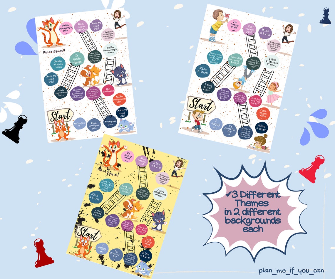 Emotions Printable Board Game for Kids, Educational Game, Emotions ...