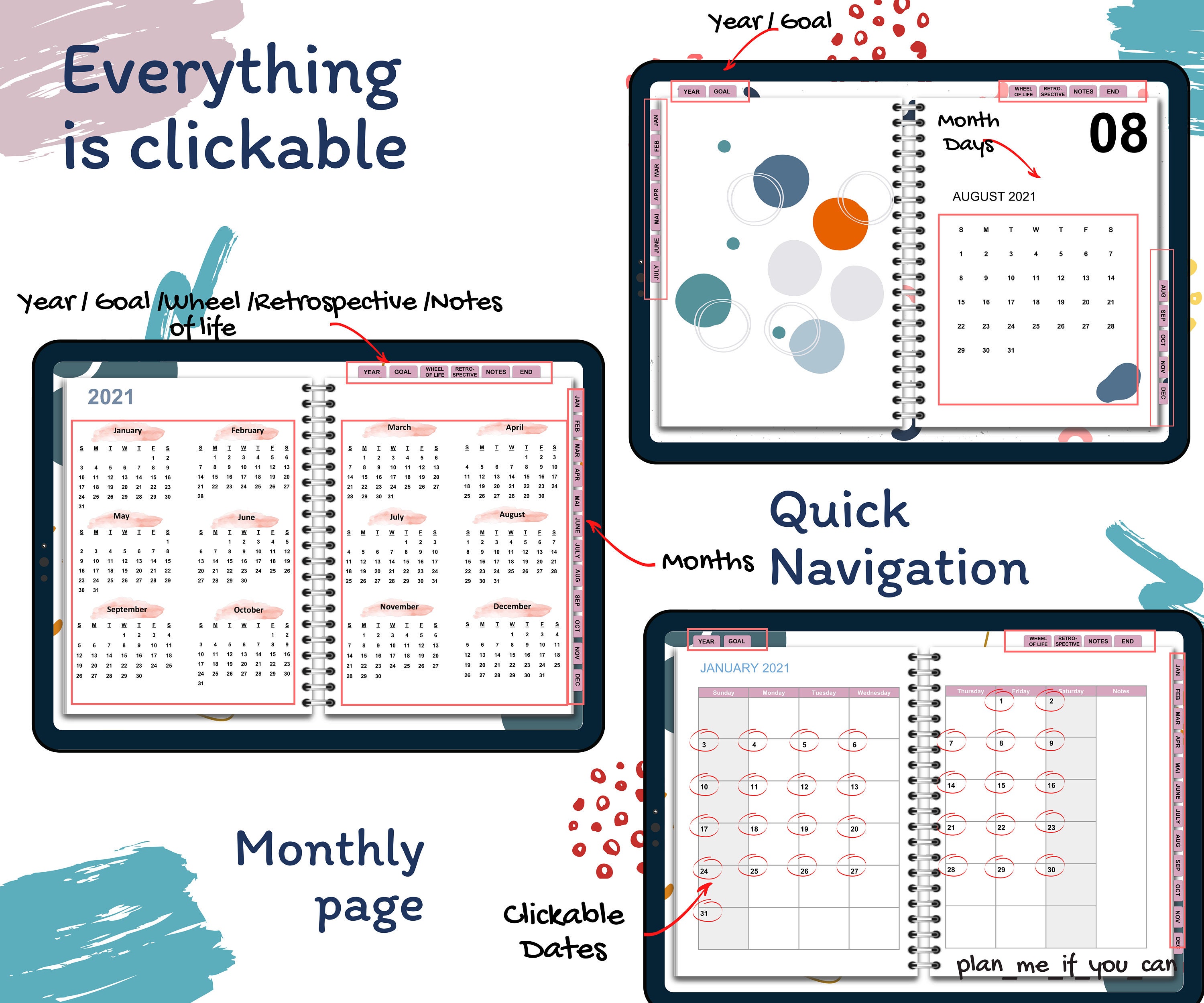 Dated Digital Planner, Goodnotes Planner, iPad Planner, Notability ...
